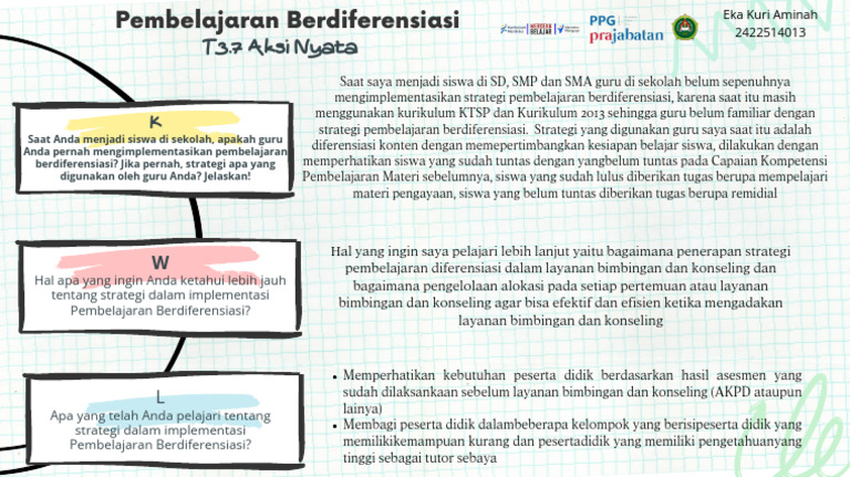 T3.7 Aksi Nyata (Pembelajaran Berdiferensiasi) | PDF
