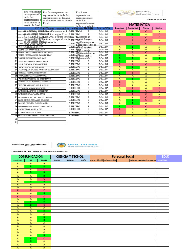 Matriz Eval. Salida 4to A - 2024 | PDF | Software patentado ...