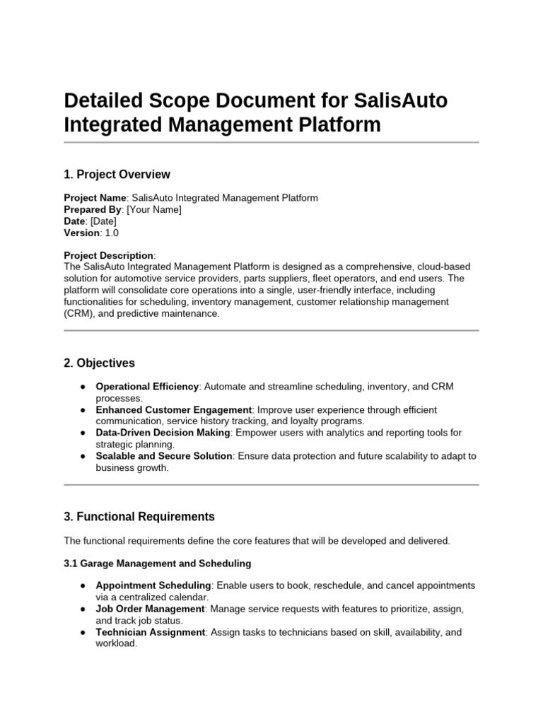 2-Detailed Scope Document | PDF | Customer Relationship Management ...