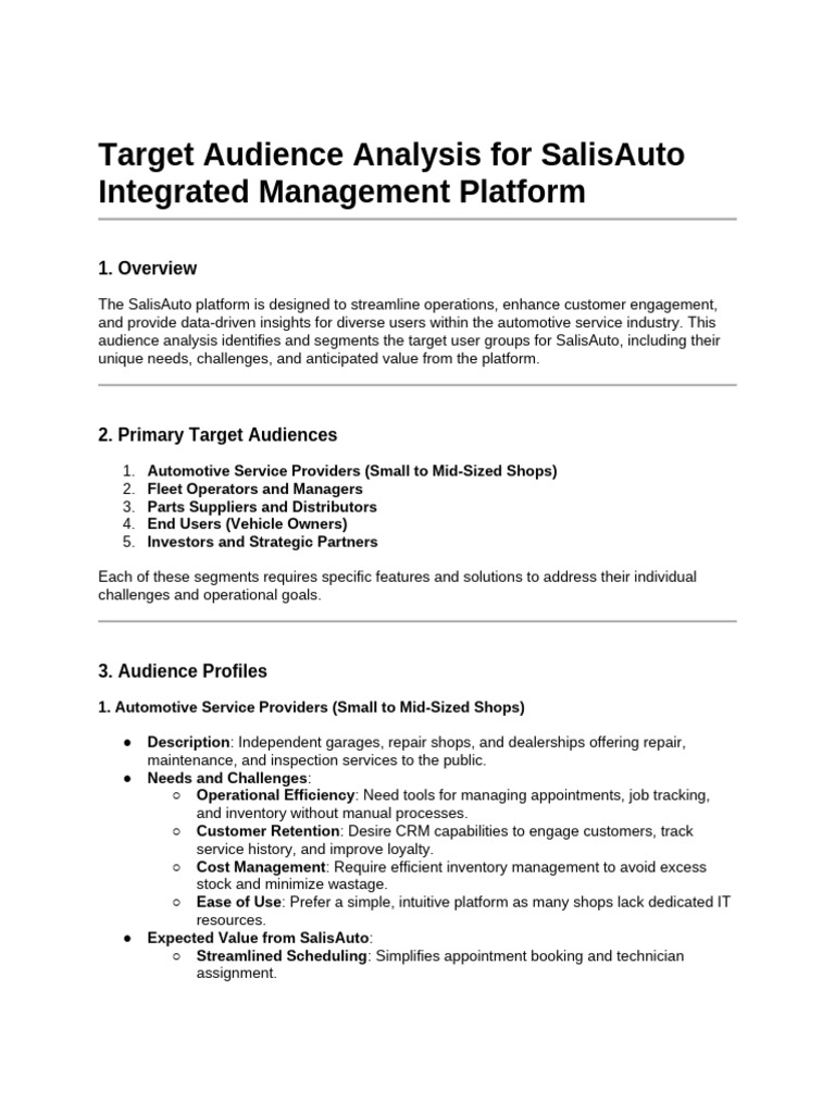 3-Target Audience Analysis | PDF | Marketing | Customer Relationship Management