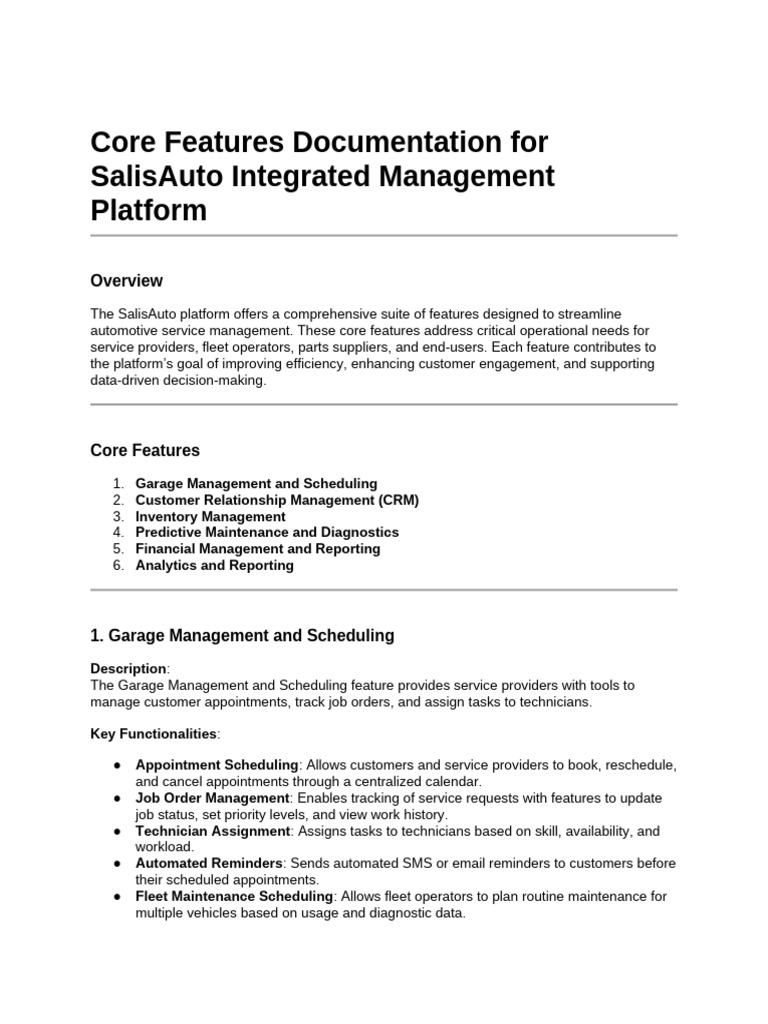 5-Core Features Documentation | PDF | Analytics | Performance Indicator