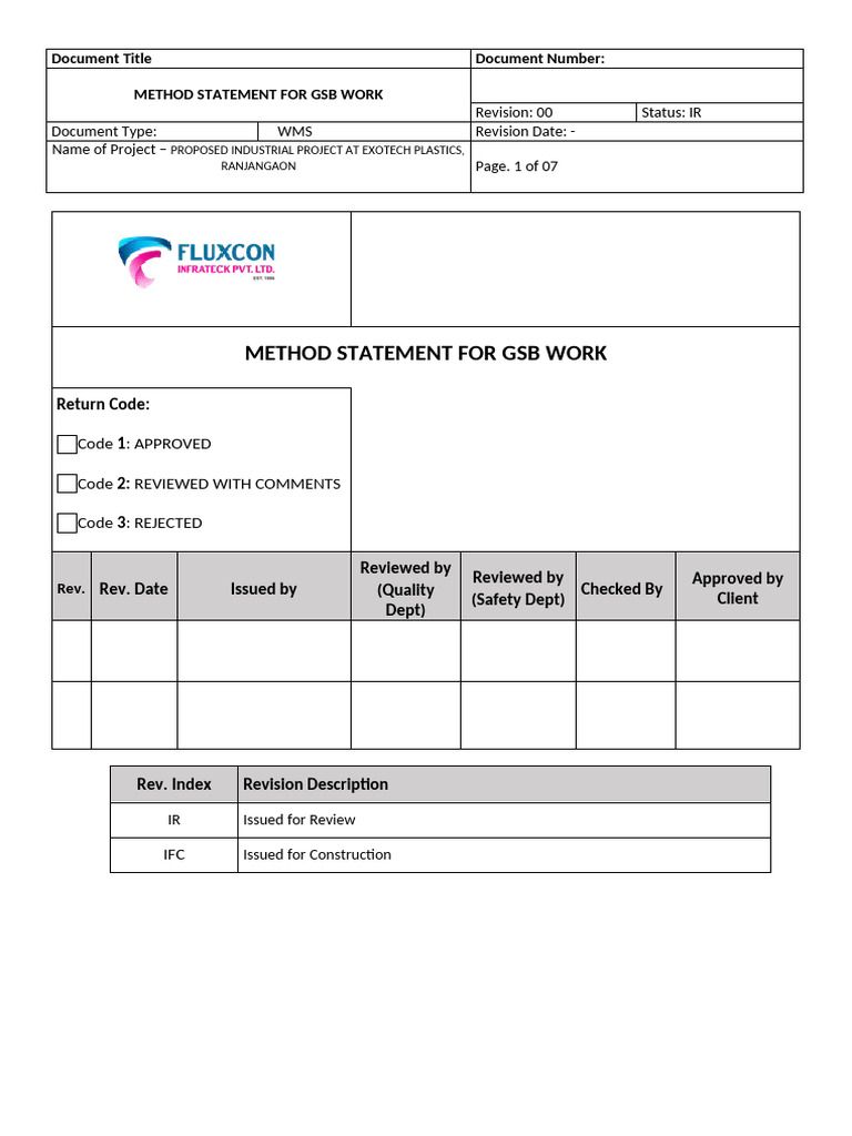 13 WMS-METHOD STATEMENT FOR GSB WORK | PDF | Personal Protective Equipment
