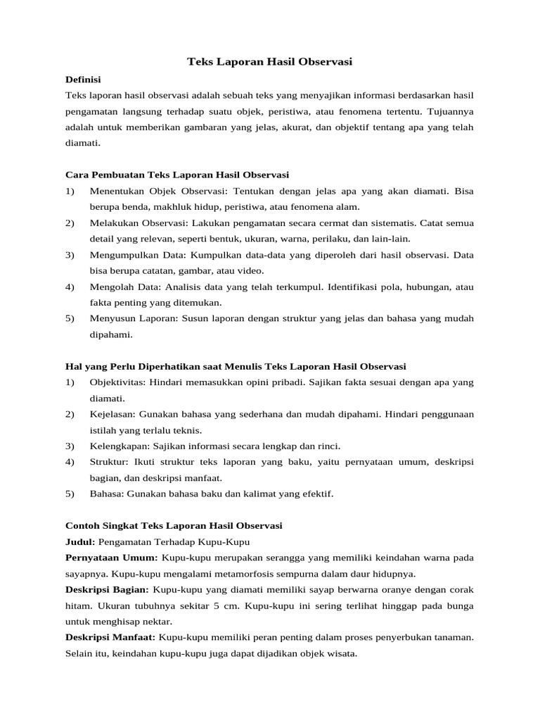BAB 1 Teks Laporan Hasil Observasi | PDF