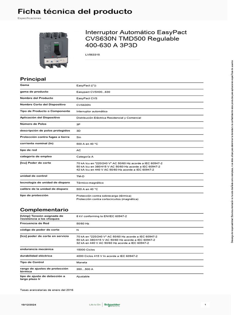 Schneider Electric - EasyPact-CVS - LV563315 | PDF | Residuos ...