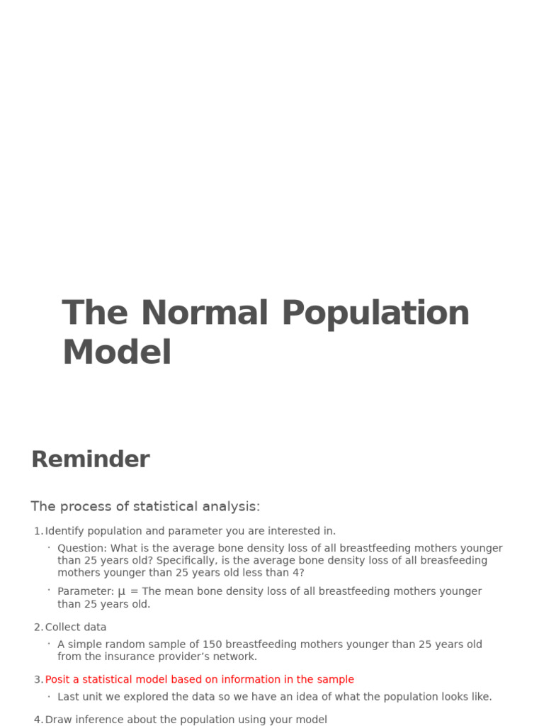 2.2 The Normal Population Model | PDF | Standard Deviation | Mean