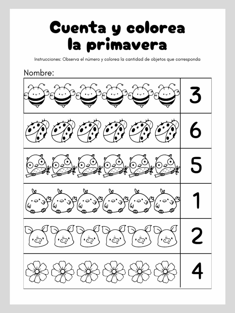 Cuenta y Colorea Primavera - 20250317 - 221714 - 0000 | PDF