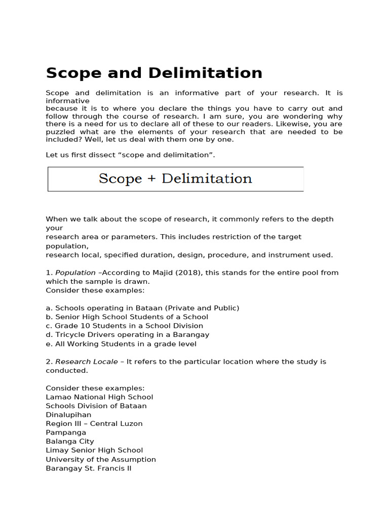 Q4 Scope-and-Delimitation PRAC-RESEARCH-11 | PDF | Qualitative Research | Scope (Computer Science)