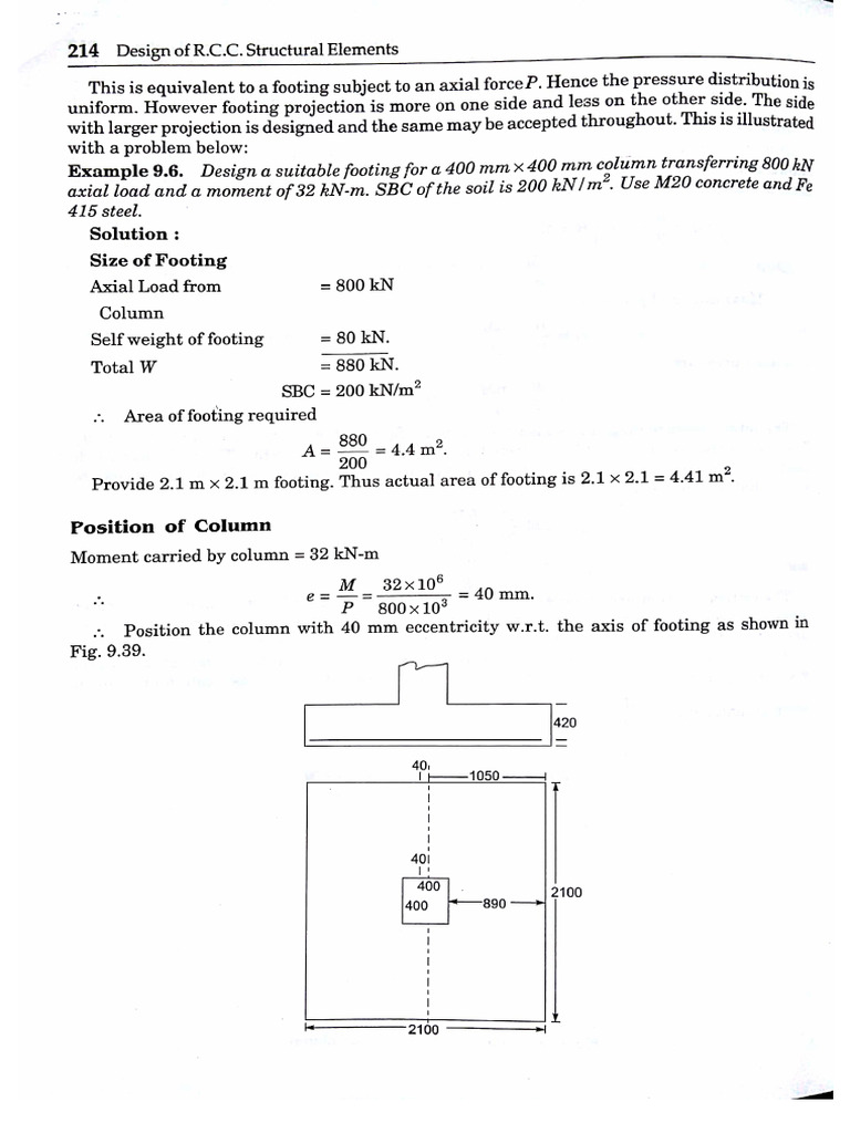 Eccentric Footing Design | PDF
