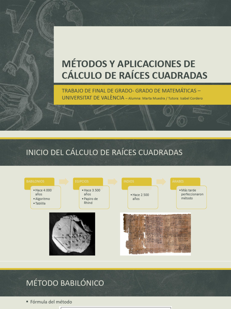 Presentacion | PDF | Raíz cuadrada | Ecuaciones