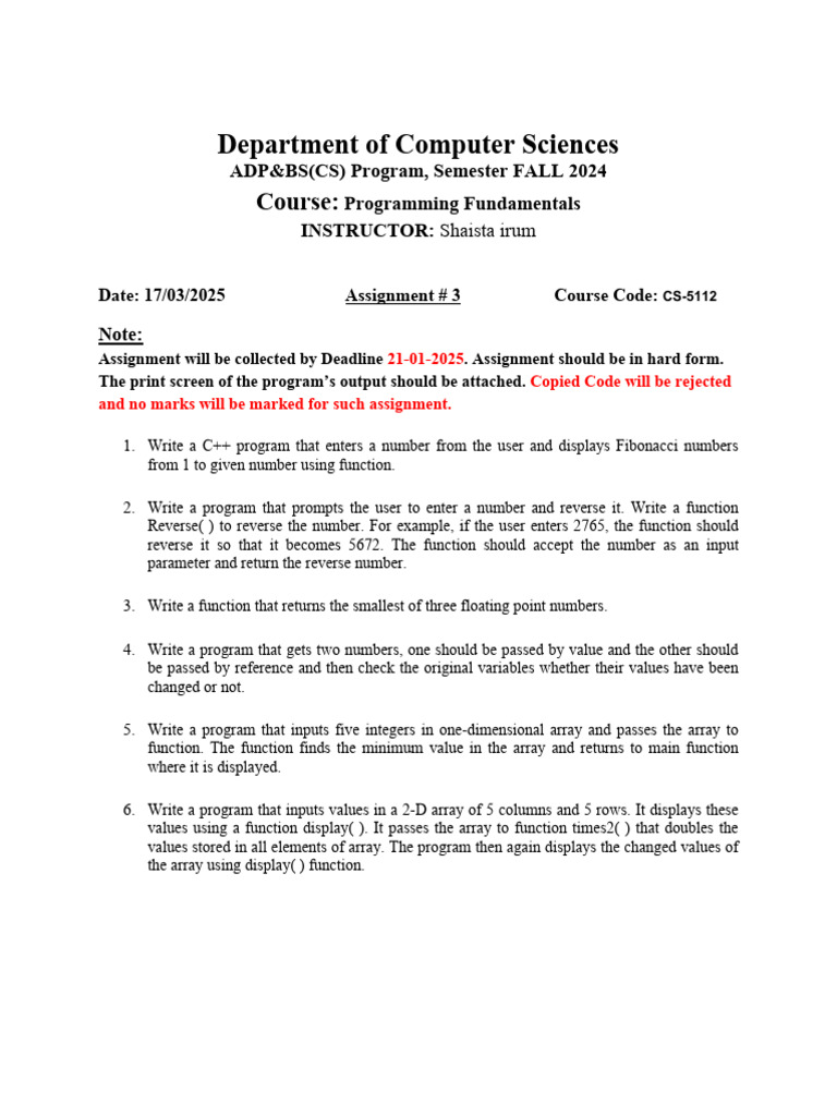 PF Assignment 3 | PDF