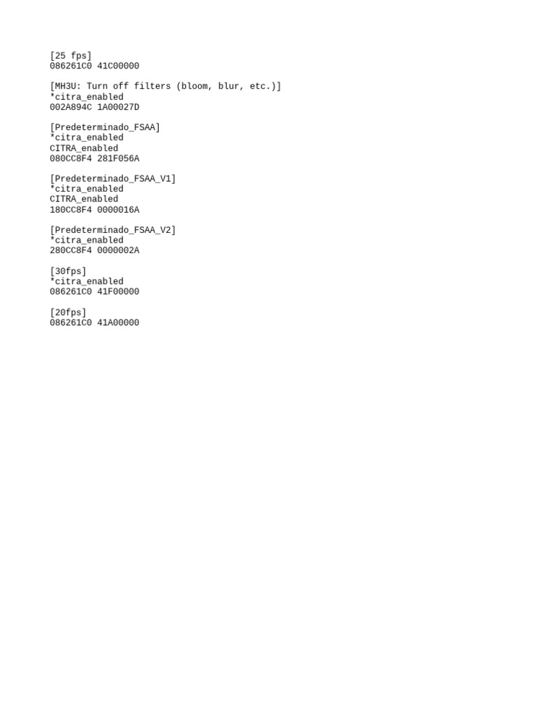 Cheats MH3U | PDF
