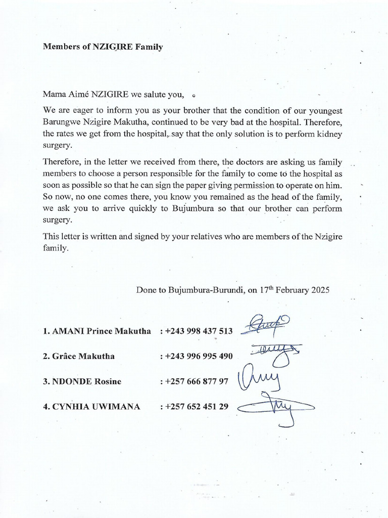 Family Letter Basengezi | PDF