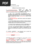 Affidavit of Loss Drivers License | PDF | Affidavit | Notary Public