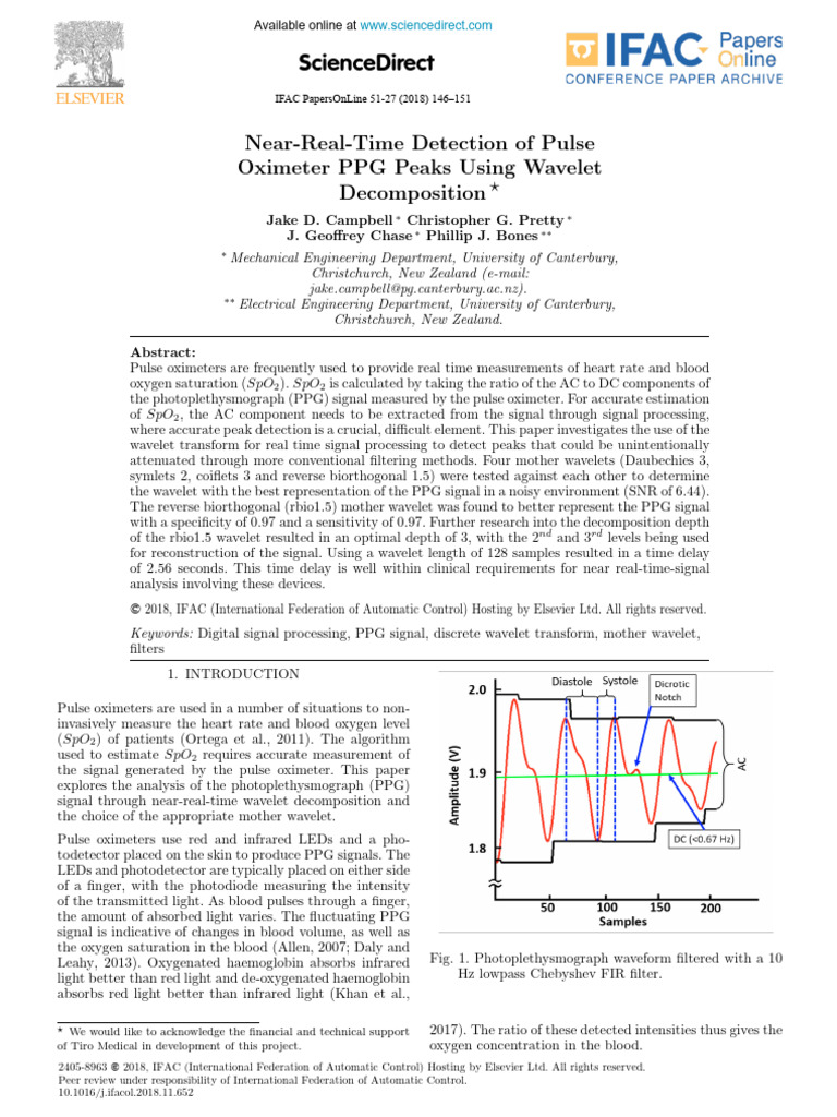 1-s2.0-S2405896318333688-main | PDF | Wavelet | Signal Processing