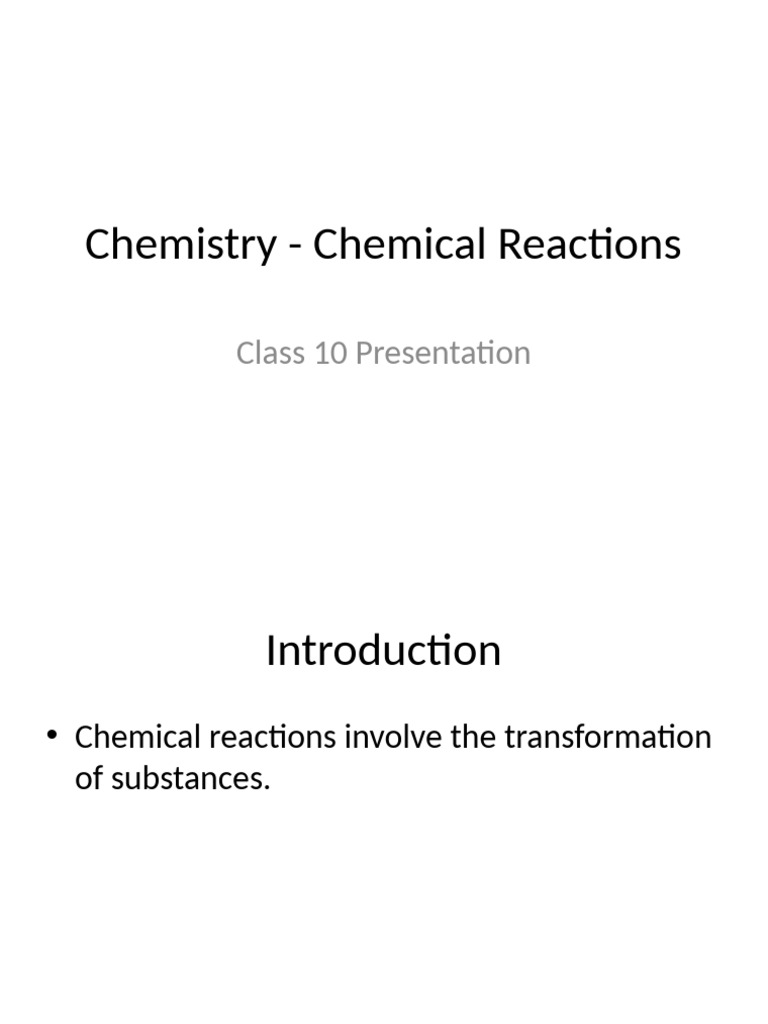 Chemistry Chemical Reactions Presentation | PDF