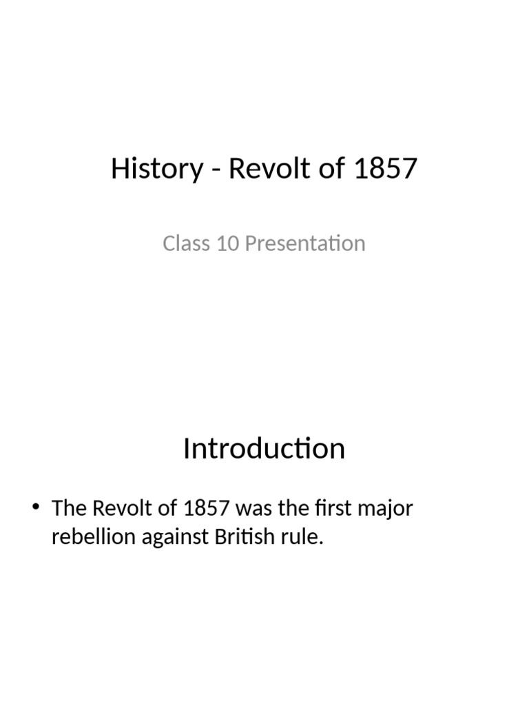 History Revolt of 1857 Presentation | PDF