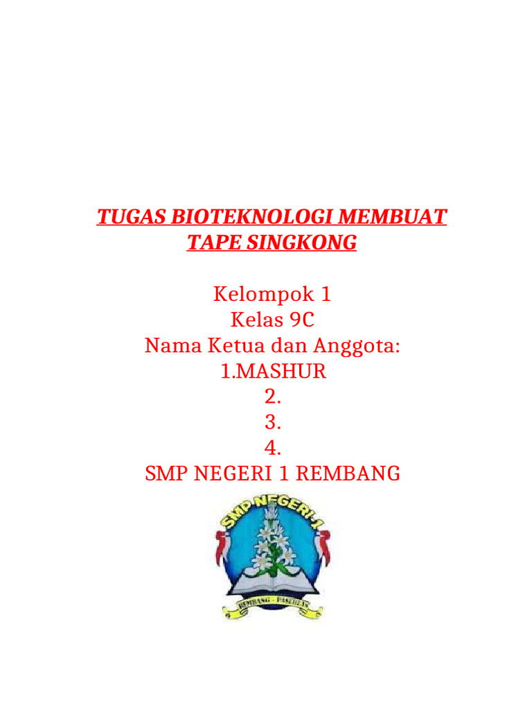 Laporan Pembuatan Tape Singkong | PDF