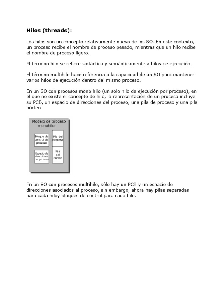Hilos | PDF | Hilo (Computación) | Proceso (Computación)