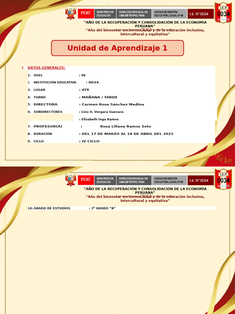 I Unidad de Aprendizaje | PDF | Aprendizaje | Las emociones