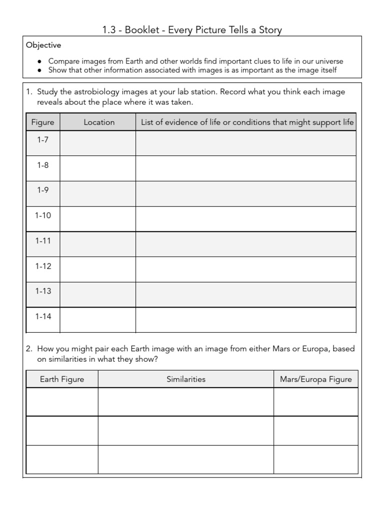 1.3 - Booklet - Every Picture Tells A Story | PDF