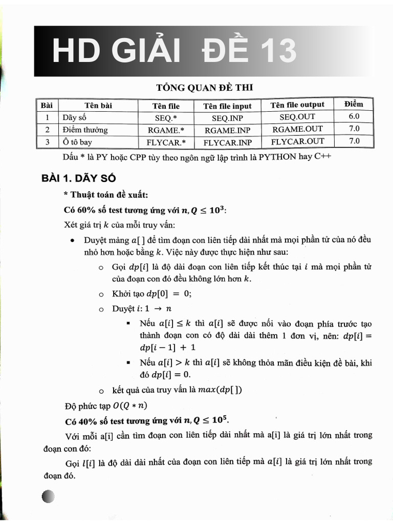 HD giải đề 13 (HSG Tin học 11) | PDF
