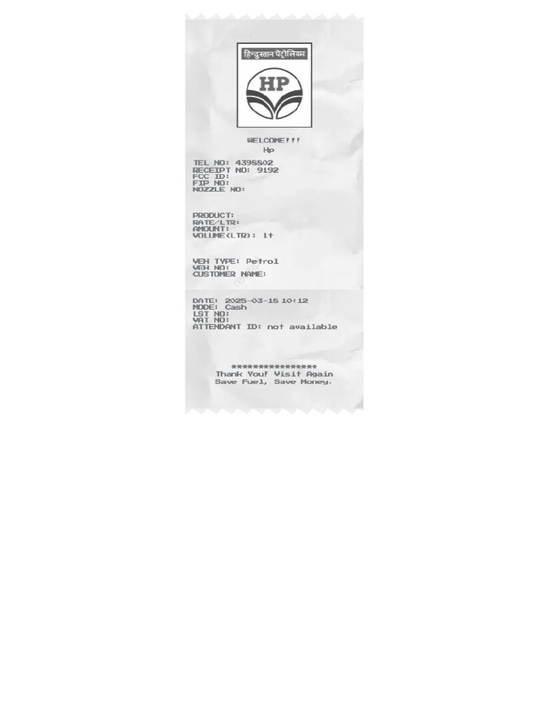 Fuel Bill Template 4 | PDF