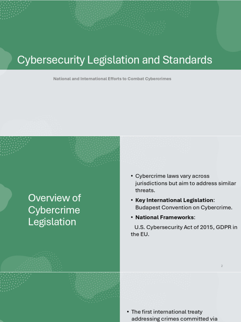 CH 3 2 Cybersecurity Legislation and Standards | PDF | Cybercrime ...