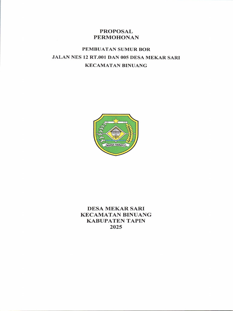 Proposal Sumur BOR MKS | PDF