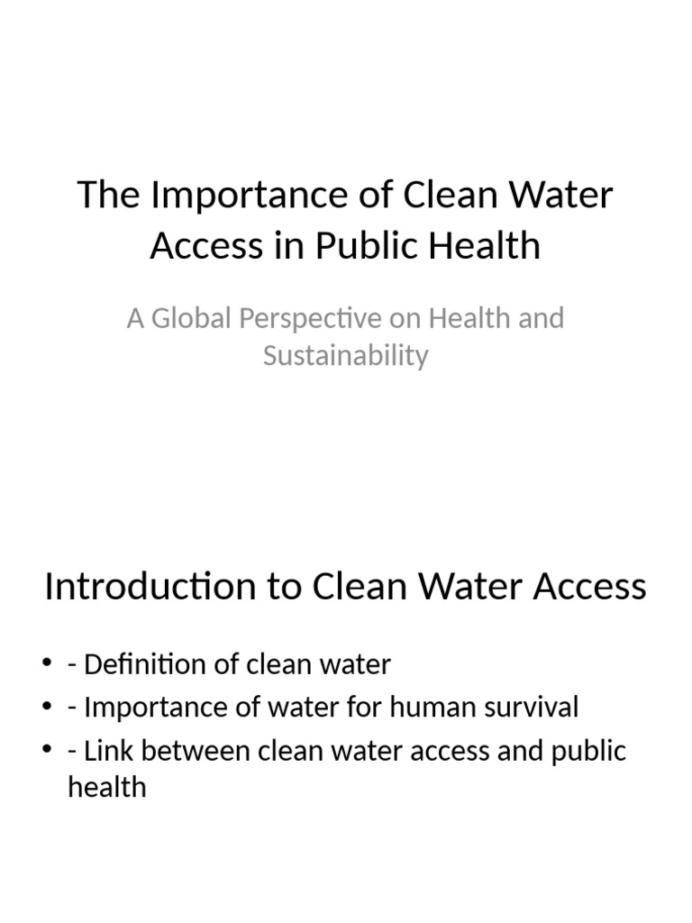 Clean Water Access and Public Health | PDF