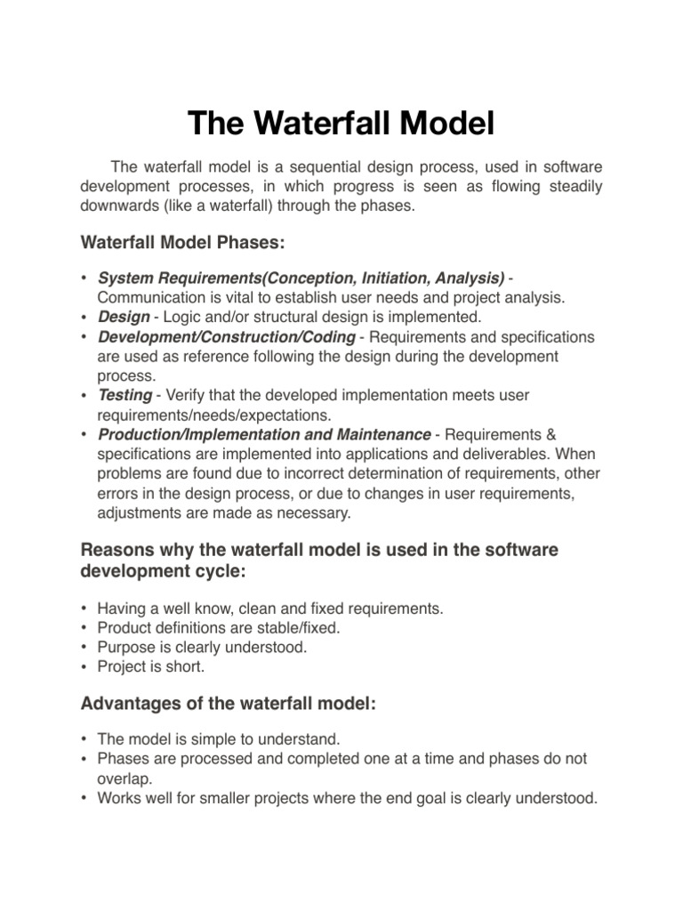 The Waterfall Model | PDF