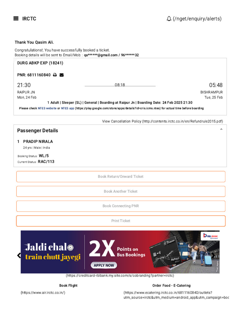 IRCTC Next Generation ETicketing System | PDF | Banking Technology ...