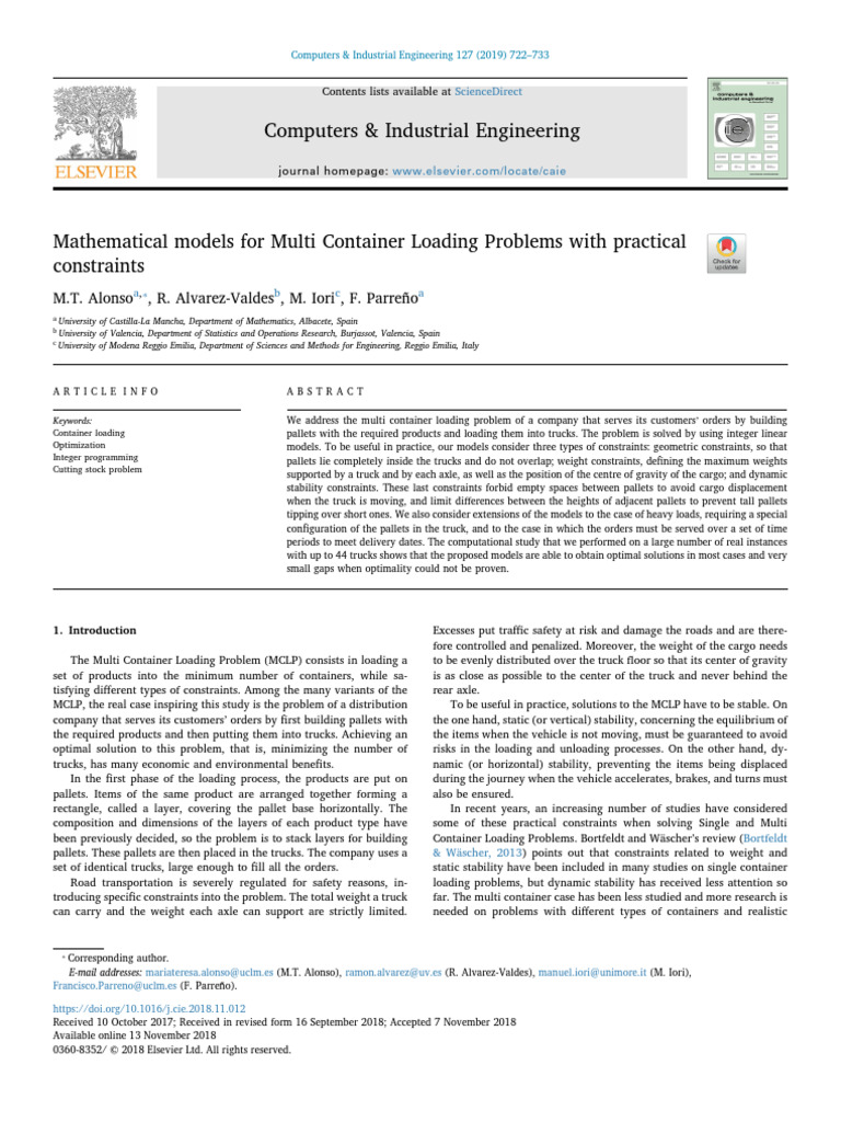 Multi-Container Loading Optimization | PDF | Cargo | Truck
