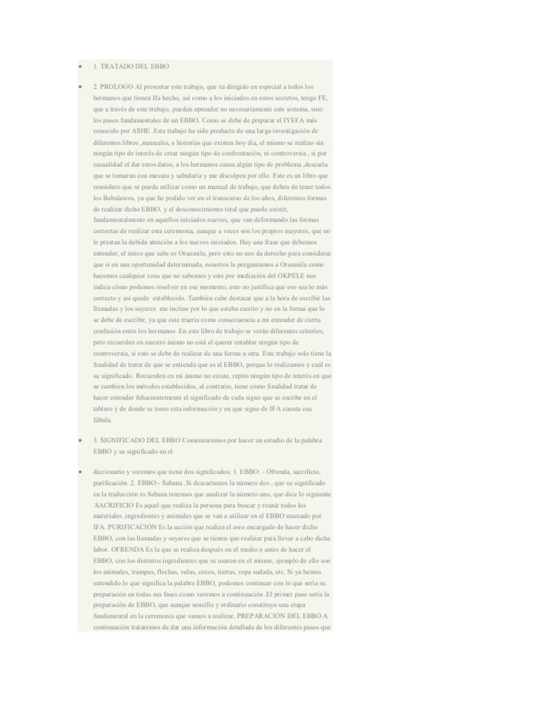 Ebbo de Tablero Ifa | PDF | Religión y creencia
