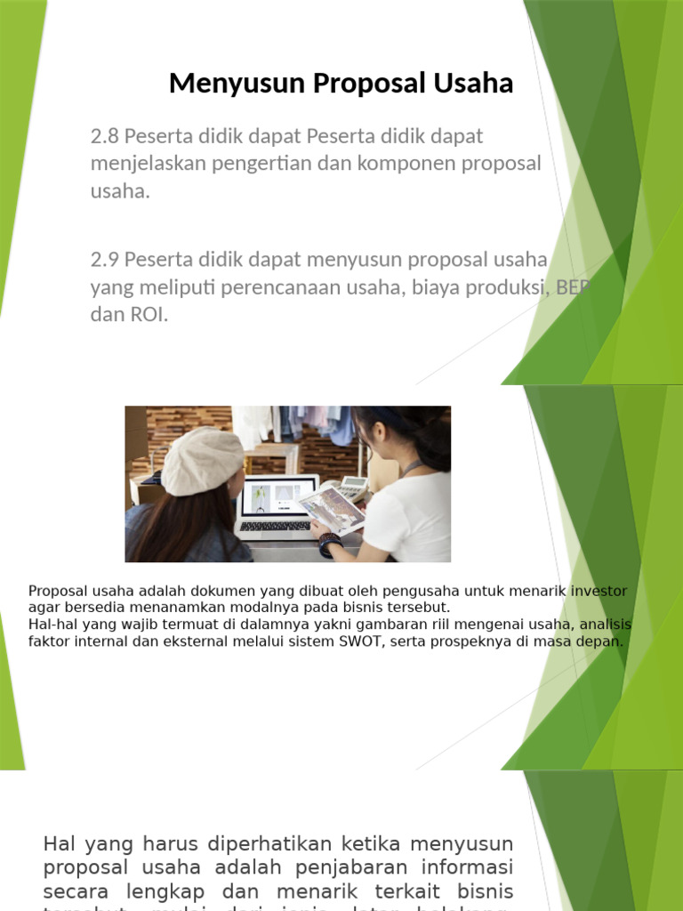 Materi Ajar Menyusun Proposal Usaha Kelas XII TPTL | PDF