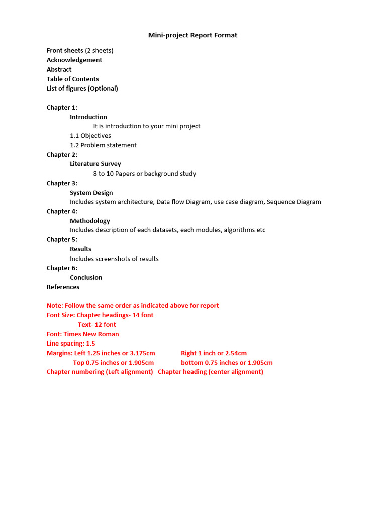 Mini project Report Format-2024 | PDF