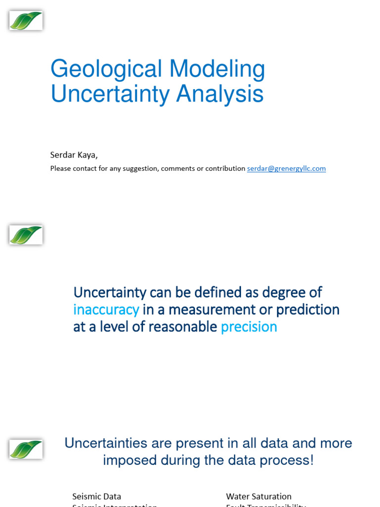 Uncertainty Analysis in Geological Modeling-Libre | PDF | Uncertainty ...