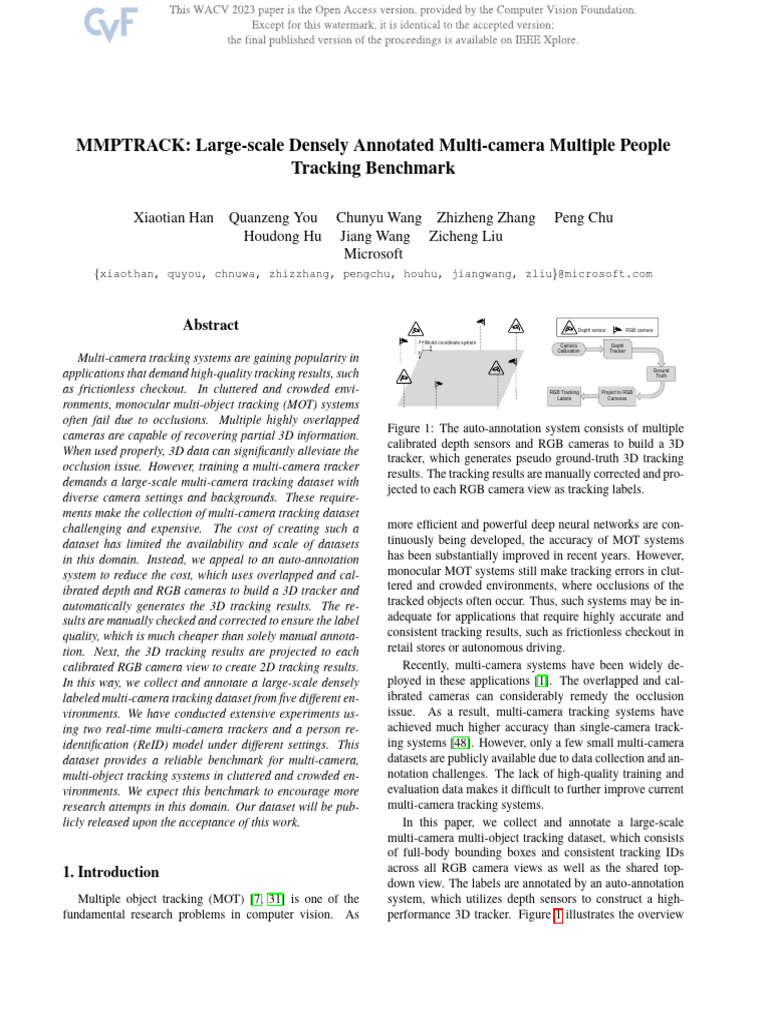 MMPTRACK: Multi-Camera Tracking Dataset | PDF | Rgb Color Model | Camera