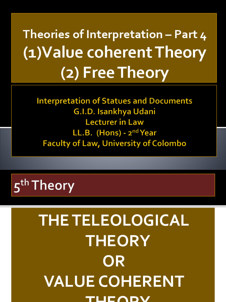 Theories of Legal Interpretation Explained | PDF | Common Law | Tort