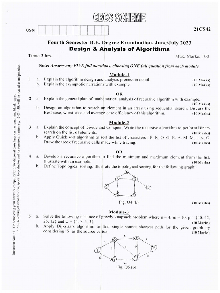 21CS42 Design & Analysis of Algorithms | PDF