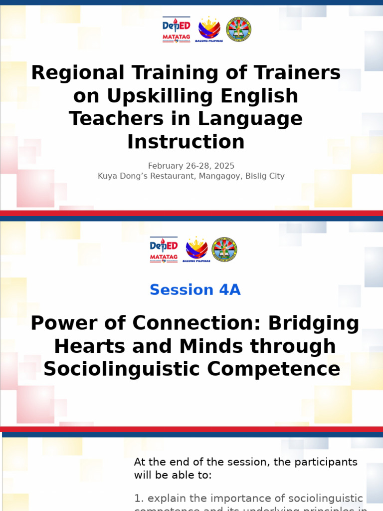 Session 4A Sociollingistic Competence | PDF | Sociolinguistics | Linguistics