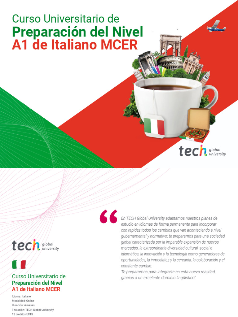 Curso Online Italiano A1 MCER | PDF | Multimedia | Aprendizaje