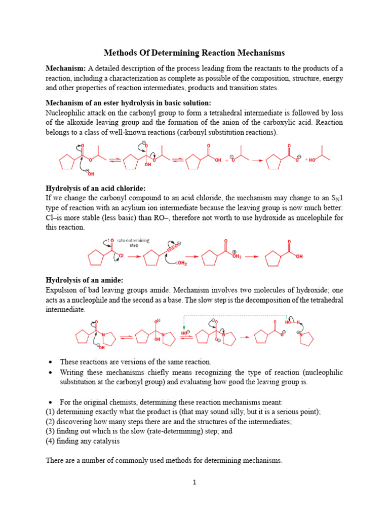 Methods for Reaction Mechanism Analysis | PDF | Chemical Reactions ...