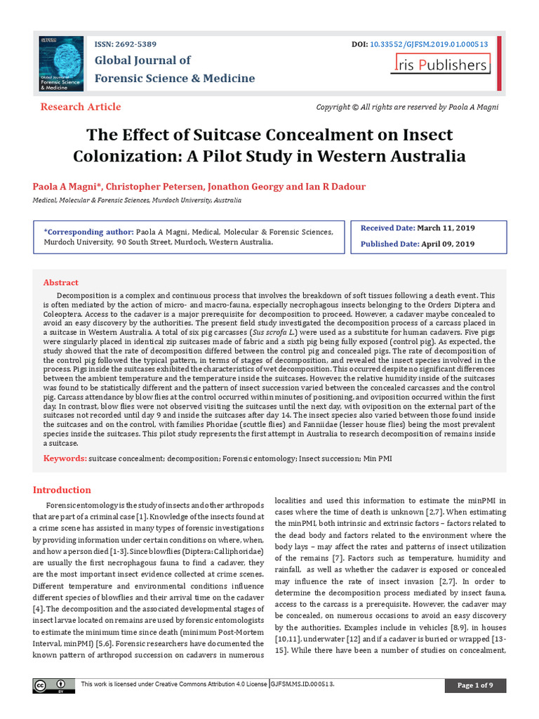 The Effect of Suitcase Concealment On Insect Colon | PDF | Insects ...