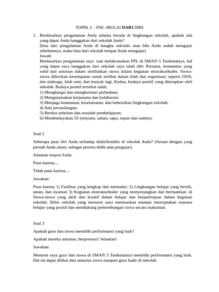Topik 2 - Pse - Mulai Dari Diri | PDF