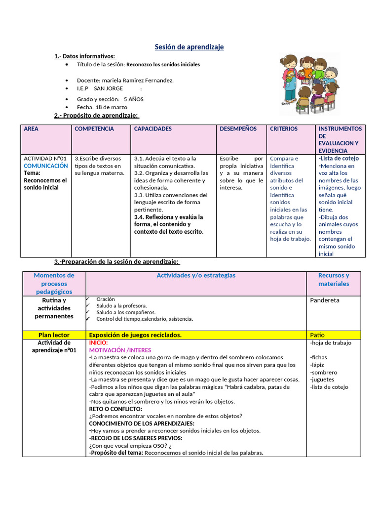 Reconocimiento de Sonidos Iniciales | PDF | Aprendizaje | Cognición
