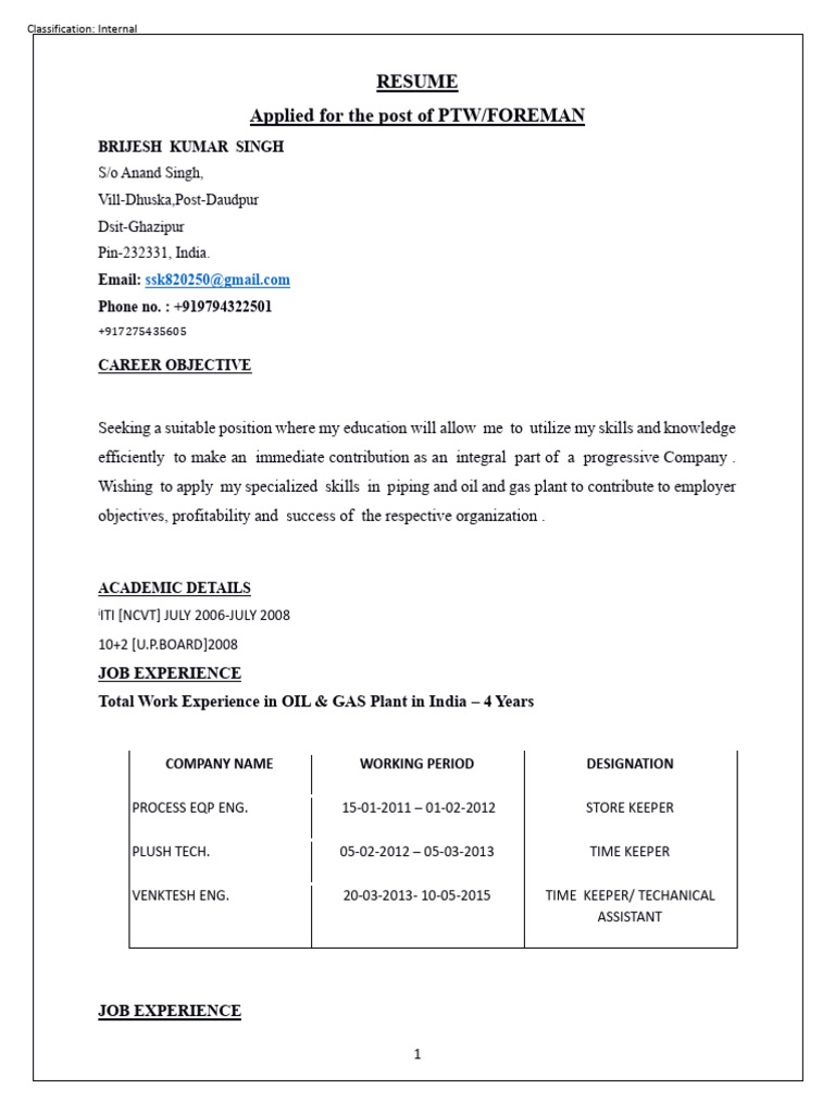 CV of Brijesh Kumar Singh | PDF