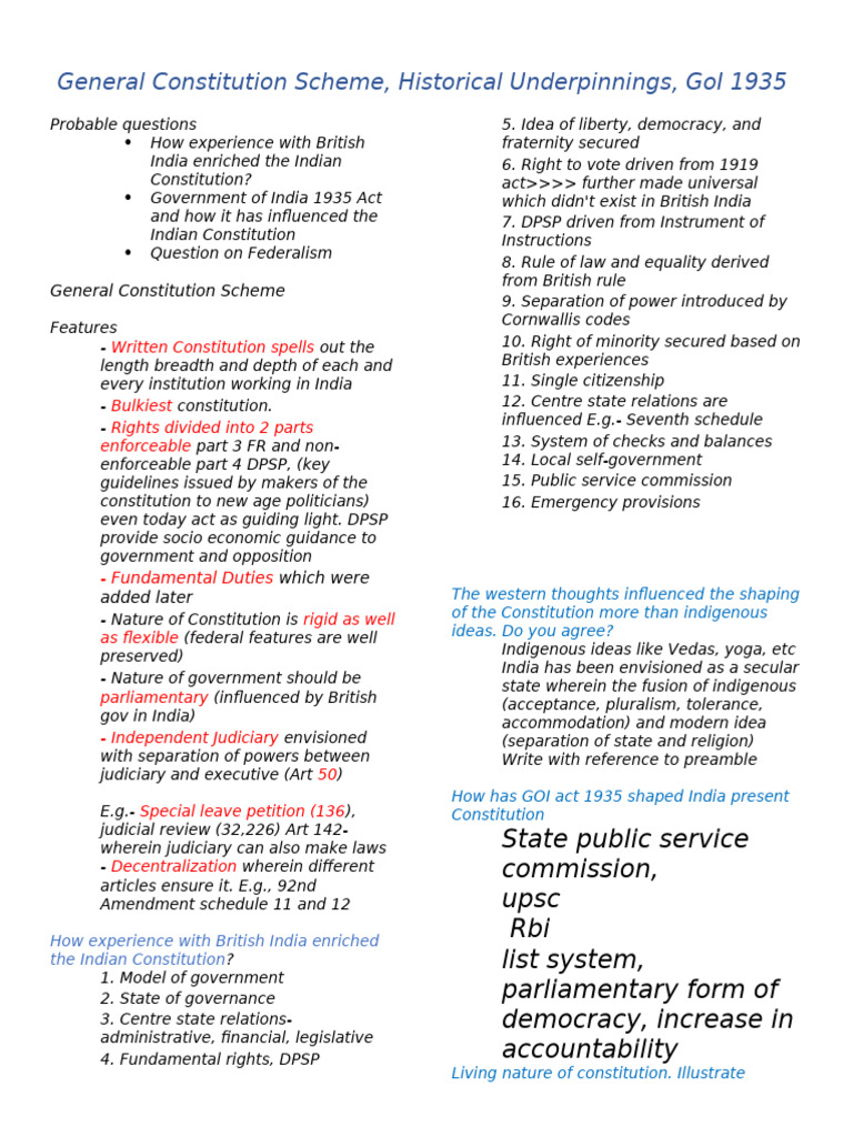 1 D General Constitution Scheme | PDF | Constitution | Governance