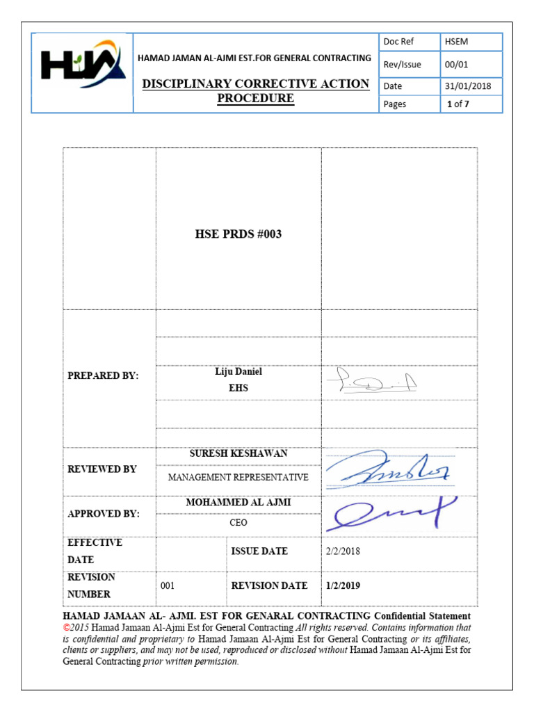 9 Disciplinary Corrective Action Procedure | PDF