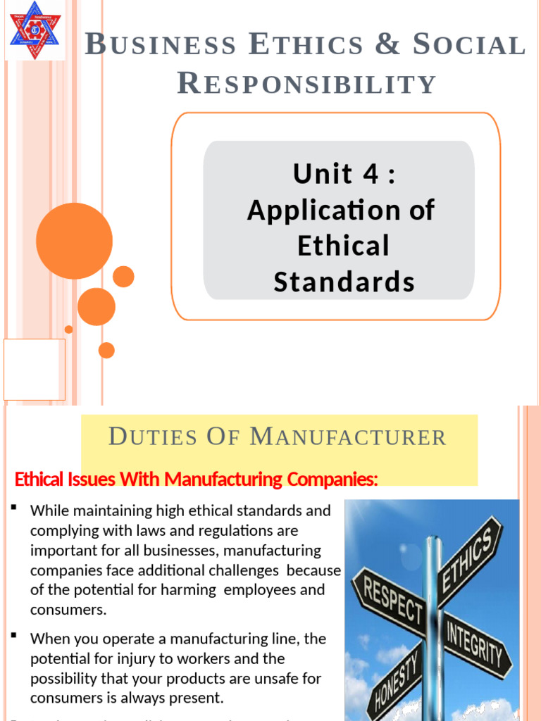 Ethical Standards in Manufacturing Practices | PDF | Safety | Privacy
