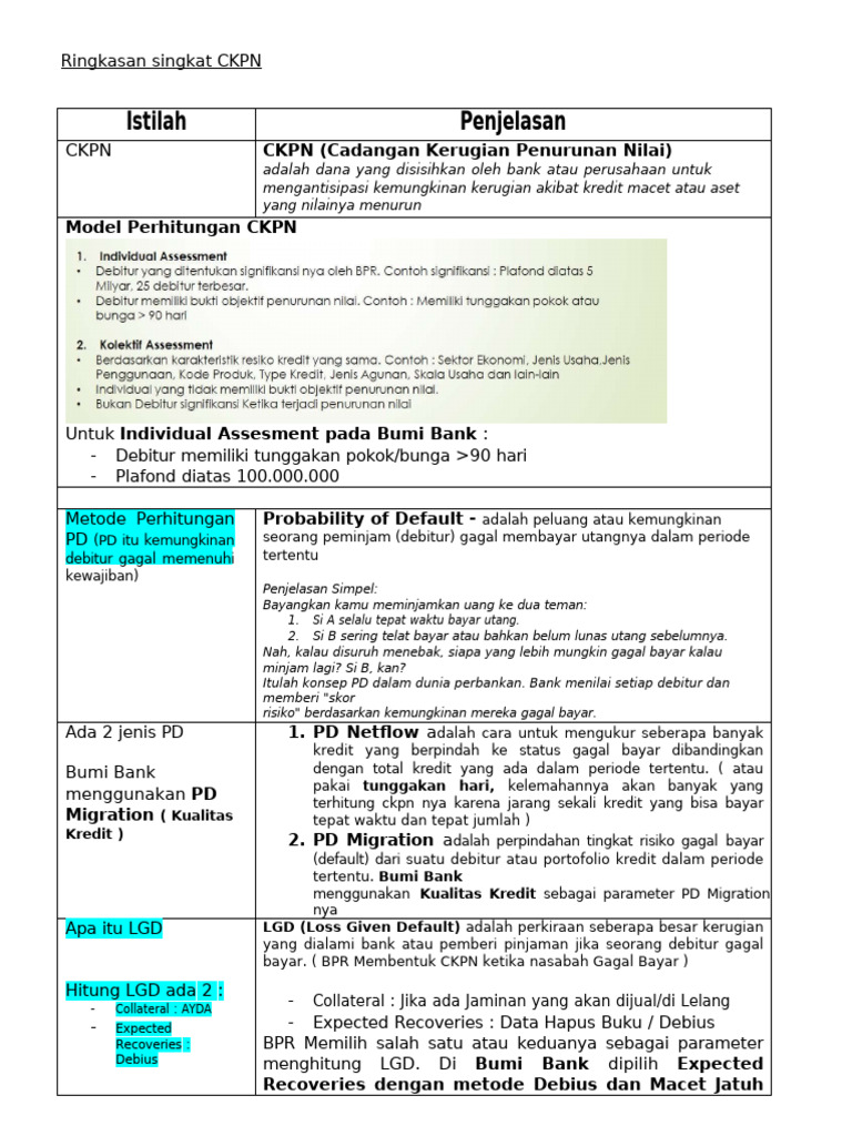 Ringkasan Singkat CKPN | PDF